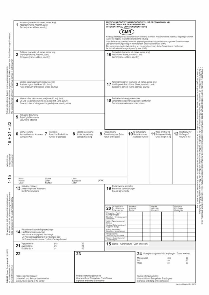 Jak prawidłowo wypełnić dokument CMR - LUCKY TRUCK - firma spedycyjno ...